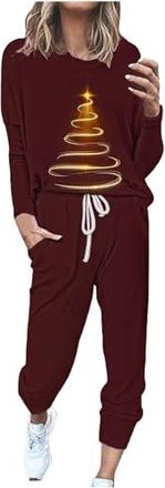 Generic Ensemble de v&ecirc;tements de d&eacute;tente pour femme, col haut, manches longues, fermeture &eacute;clair lat&eacute;rale et pantalon ample &agrave; taille &eacute;lastique, ensemble de lo