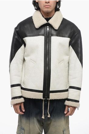 Neil Barrett SLIM CURLY CRACKED SHEEPSKIN JACKET Größe S