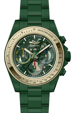 Invicta Speedway 51034 Herrenuhr - Quarzwerk - Edelstahl mit gr&uuml;nem Zifferblatt - 39 mm
