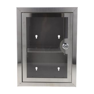 Supvox Medikamentenschrank Abschlie&szlig;bar aus Metall mit Doppelwand Transparenter T&uuml;r und 2 Ablagen Wandmontage f&uuml;r Schlafzimmer und Haushalt