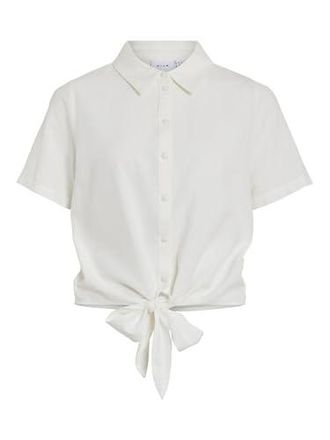 Vila Vila Viprisilla S/S Knot Shirt/1, Blanche-Neige, 44 Femmes