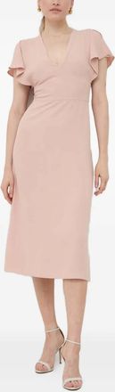 BOSS robe mi-longue à manches volantées - Rose