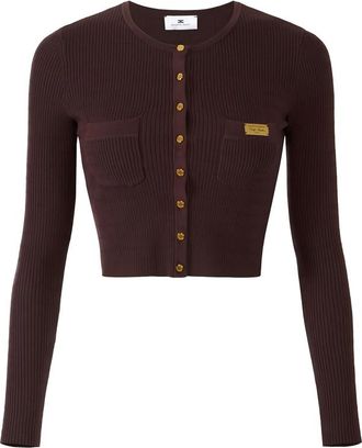 Elisabetta Franchi Micro-braided Buttoned Cardigan