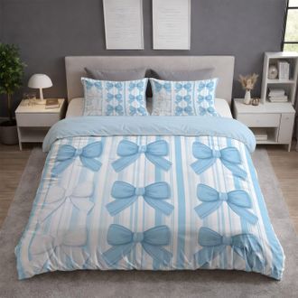 Generic Bettw&auml;sche 155 x 220 cm 2teilig Blau - Bettbezug 155 x 220 cm 2er Set mit Kissenbez&uuml;ge 80x80 cm Atmungsaktiv Leicht Anti-Pilling bettw&auml;sche mit Rei&szlig;ve