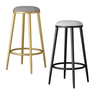 Generic Stilvoller Akzentstuhl mit Metallgestell, bequemer Barhocker mit Polsterung, stabile Metallbeine, ideal f&uuml;r K&uuml;che, Esszimmer, Wohnzimmer und Wartebere