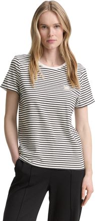 Tom Tailor Damen 1046440 T-Shirt, 38148-Black White Irregular Stripe, XXL