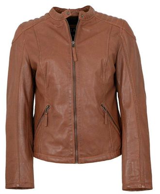 Jilani Lederjacke Laura Jilani - Damen Lederjacke Lammnappa cognac