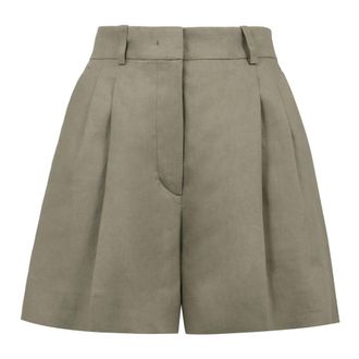 Kiton Femme, Shorts, Vert, Taille: 36 FR Linen Shorts