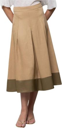 Kaos Kaos, Femme, Jupes, Beige, Taille: 34 FR Midi Skirt