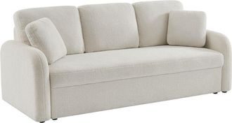 Sweeek Sweeek - 3-Sitzer-Sofa mit weißem Teddy Bouclébezug