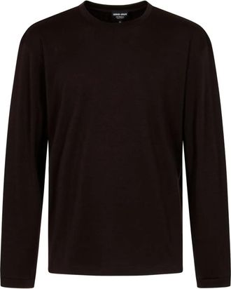 Giorgio Armani pull à col rond - Marron