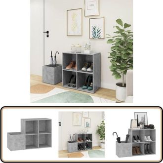 vidaXL Vidaxl - Flur-Schuhschrank Betongrau 105x35,5x70 cm Holzwerkstoff - Flur-Möbel - Schuhschrank - Holzwerkstoffmöbel - Garderobe - Stauraum
