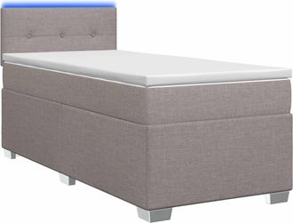vidaXL Letto Con Box Spring, Materasso E Led Tortora 100 X 200 Cm Vidaxl