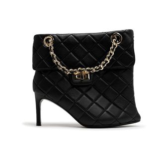 Miharayasuhiro Mihara Yasuhiro, Femme, Chaussures, Noir, Taille: 38 EU Quilted Bag Detail Pin Heel Short Bottes