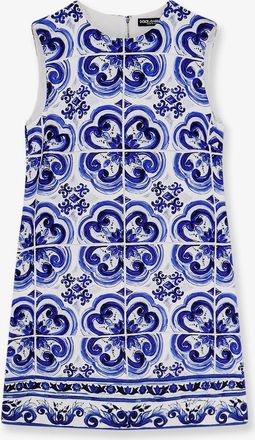 Dolce & Gabbana Cotton and viscose dress with Maiolica print - DOLCE & GABBANA - gender_Woman