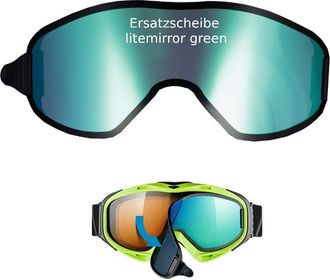 Uvex g.gl 300 & uvision to Off ESS Ersatzscheibe für Skibrille g.gl300 als take Off - Single Lens litemirror Green