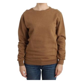 John Galliano Femme, Sweatshirts et sweats &agrave; capuche, Brun, Taille: 38 FR Pull en Coton Marron avec Col Rond