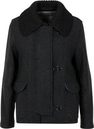 Fay Femme, Vestes, Gris, Taille: 42 FR Veste en laine &agrave; 3 crochets