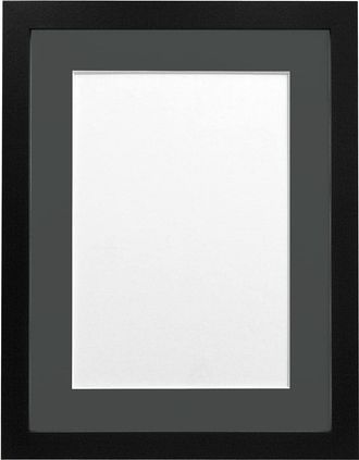 Frames by Post Craft Bilderrahmen schwarz matt mit dunkelgrauem Passepartout 50x40 cm Bildgröße A3 Kunststoff Glas