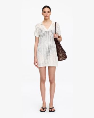 Arket H&auml;kel-Strandkleid -Wei&szlig;