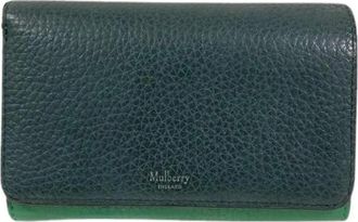 Mulberry Portefeuille fran&ccedil;ais moyen en cuir grain&eacute; Pre-owned - Femme - Pre-owned - Vert - Taille: ONE Size