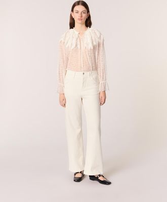 Maje Jean Coupe Carpenter - Blanc - Taille 38 - Maje