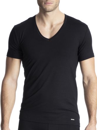 CALIDA Cotton Code T-Shirt Herren, mit V-Ausschnitt