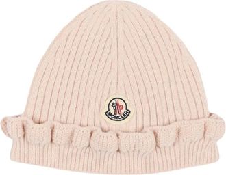 Moncler Bonnet c&ocirc;tel&eacute; avec bordure volant&eacute;e - unisex - Accessoires - Beige - Taille: 2XS