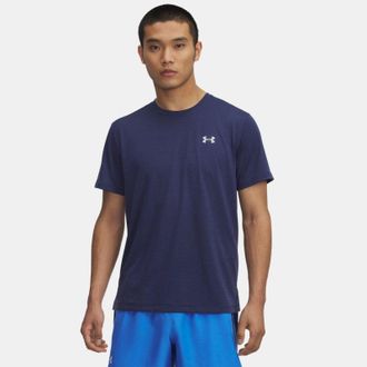 Under Armour Launch Kurzarm-Oberteil für Herren Washed Blaue Marine / Reflektierend XXL