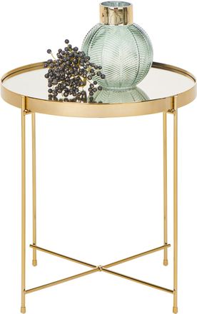 Xora Beistelltisch, Gold, Metall, Glas, rund, rund, 42.5x45.5x42.5 cm, Wohnzimmer, Wohnzimmertische, Beistelltische, Beistelltische Metall