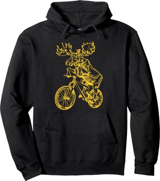 Seembo Elch Radfahren Fahrrad Radfahrer Lustiges Tier Reitrad Pullover Hoodie