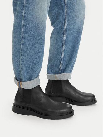 Calvin Klein Klassische Stiefeletten Combat Ess Chelsea Boot Lth YM0YM01374 Schwarz
