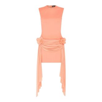 DAVID KOMA David Koma, Femme, Robes, Rose, Taille: 36 FR Drape Overlay Sleeveless Mini Dress