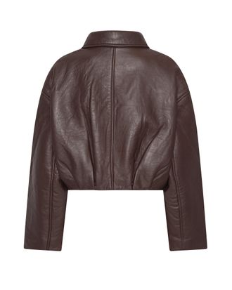Rotate Lambskin Leather Jacket - Brown