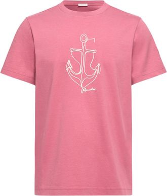 Moncler Moncler T-shirt En Coton Brod&eacute;, Homme, Violet, Taille: 3xl