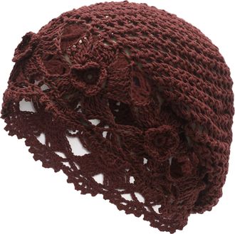 ZLYC Damen-Beanie, braune Blumen, Einheitsgröße
