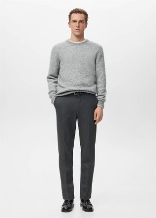Mango Pull-over en maille &agrave; rayures gris - Homme - XXL - MANGO MAN