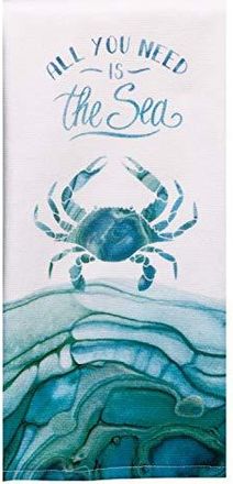 Kay Dee Designs Kay Dee Coastal Tranquility Sea Crab Dual Purpose Terry Towel K&uuml;chentuch, Frottee, Baumwolle, Multi