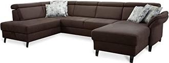 Cavadore Cavadore Wohnlandschaft Ammerland mit Federkern, Schlafsofa mit Ottomane links und Longchair rechts, inkl. Kopfteilverstellung, 317 x 84 x 193, ledero