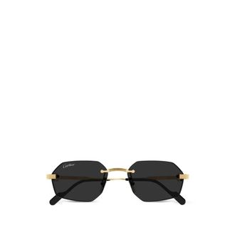 Cartier Quadratische Sonnenbrille - - Accessories - Herren - Gelb - 54 MM