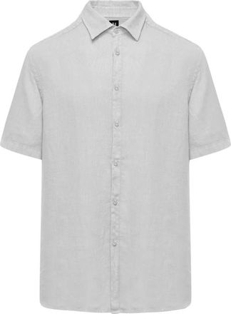 Bomboogie Homme, Chemises, Blanc, Taille: S Chemise &agrave; Manches Courtes en Lin
