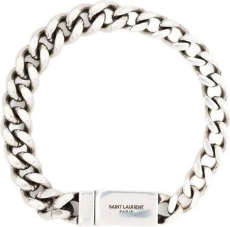 Saint Laurent Kettenarmband mit Logo-Gravur - Silber
