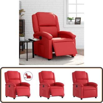 vidaXL Fauteuil inclinable électrique Rouge Similicuir - Fauteuil Inclinable Électrique - Fauteuil Relax - Chaise Ergonomique - Fauteuil Roulant - Siège