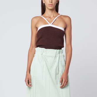 Prada Top in brown wool and cashmere