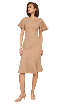 Trendyol Trendyol Damen Midi Casual Dress, Mink, 34 EU