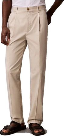 Calvin Klein Homme, Pantalons, Blanc, Taille: W36 Pantalon Chino Droit en Sateen de Coton