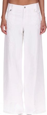 Ermanno Scervino Femme, Jeans, Blanc, Taille: 34 FR Jean large