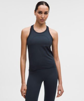 lululemon Swiftly Tech Rundhals-Tanktop mit Racerback 2.0 Taillenl&auml;nge f&uuml;r Frauen - Gr&ouml;&szlig;e 10 in True Navy