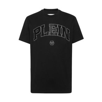 Philipp Plein Schwarzes T-Shirt Stilvoll Aw24 - - Tops - Herren - Schwarzk - XL