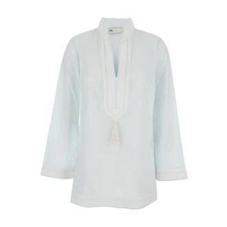 Tory Burch Baumwoll-Tunika - - Blouses & Shirts - Damen - Blau - M